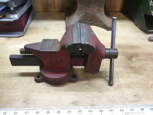 Vintage Ace Anvil Vise # 3-1/2 Benchtop Swivel Base Machinist ...