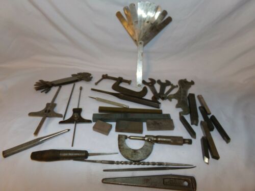 Lot of Machinist Tools Thread Gage Clamp Files Shims Blanks Scale Depth ...