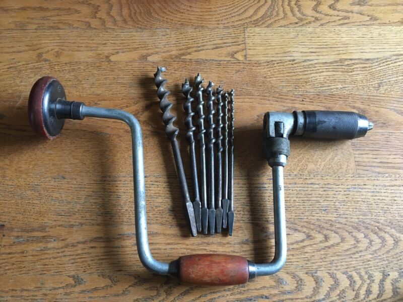 OLD USED ANTIQUE VINTAGE TOOLS BIT BRACE AUGER BITS PEXTO 114 HAND ...