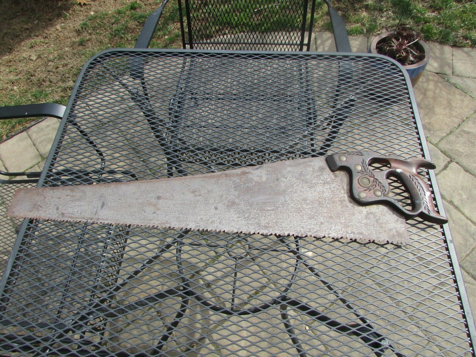Vtg H Disston & Sons Philadelphia Hand Saw Wheat Carved Wood Handle 28 ... Vtg H Disston & Sons Philadelphia Hand Saw Wheat Carved Wood Handle 28 ...