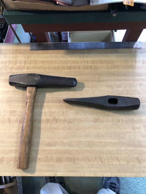 2 Old Vintage Cut Devils Blacksmith Hammers, One Marked Railroad Tool ...