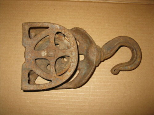 ANTIQUE FARM HAY TROLLEY BARN PULLEY SIDE CUT OUT DESIGN REPURPOSE ...