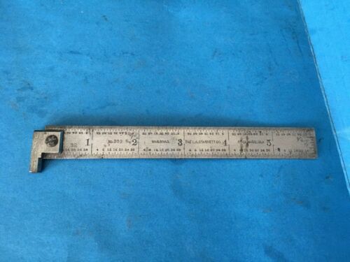 Vintage THE L.S.STARRETT CO. No 303 double hook 6" steel rule No. 4 ...