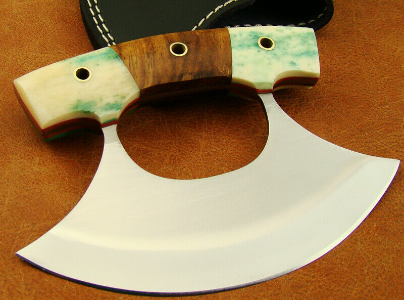 Alistar Beautiful Handmade 440-C Stainless Steel ULU Axe With Sheath ...