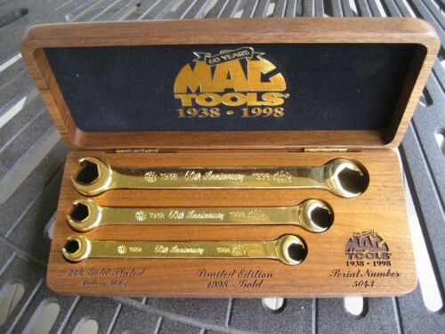 MAC Tools 24k Gold Plated 1938-1998 60th Anniversary Line Wrench Set ...