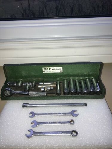 vtg S-K Tools 20 piece orig box SOCKET set RATCHET TOOL BOX Chicago ...