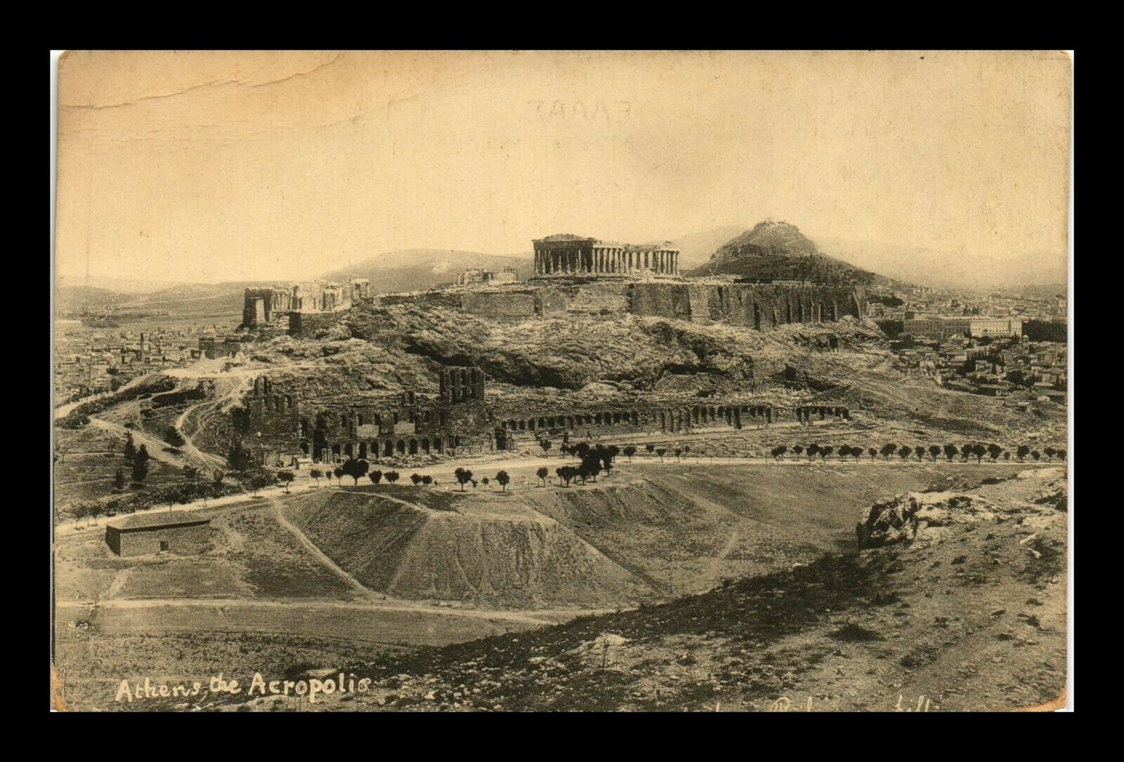 DR JIM STAMPS ACROPOLIS GENERAL VIEW POSTCARD ATHENS GREECE -- Antique ...