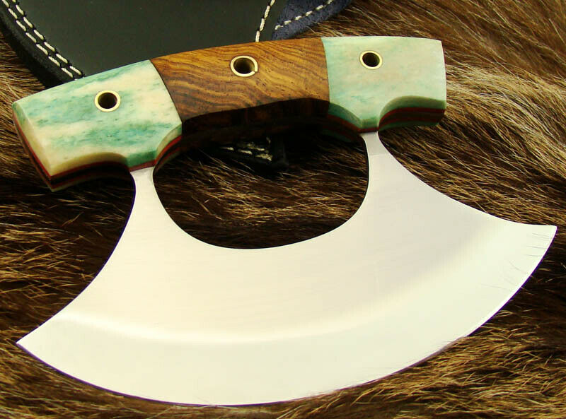 Alistar Beautiful Handmade 440-C Stainless Steel ULU Axe With Sheath ...