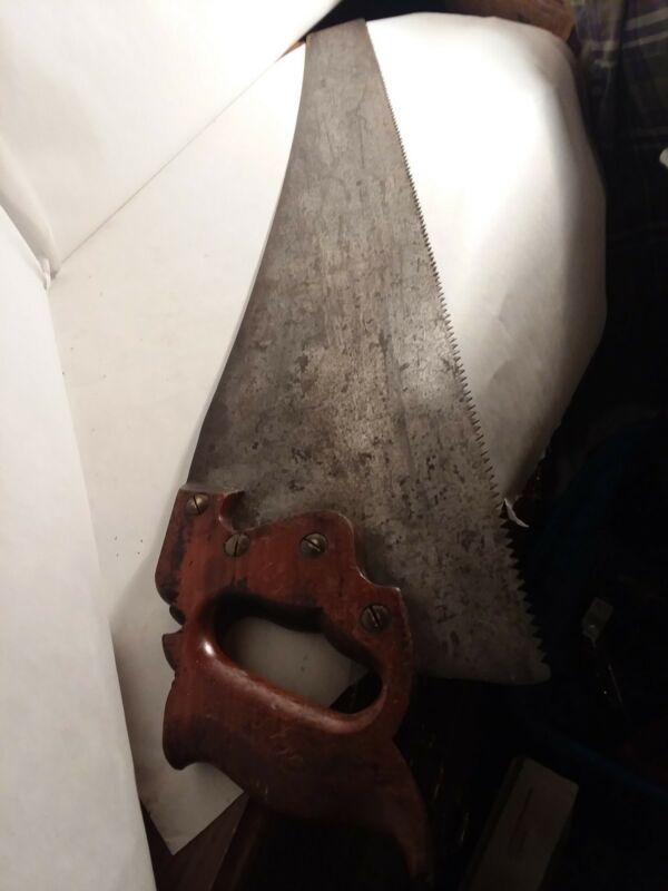 Atkins Perfection Silver Steel Hand Saw 28" RIP saw straight! nice cond ...