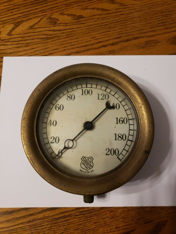 Antique Steam Gauge The Ashcroft Mfg. Co. Double Spring 6 inch bezel ...
