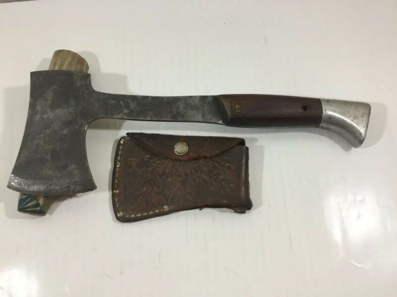 Vintage Western Hatchet, Hand Ax, Axe, USA, w10, Leather Sheath, Tool ...