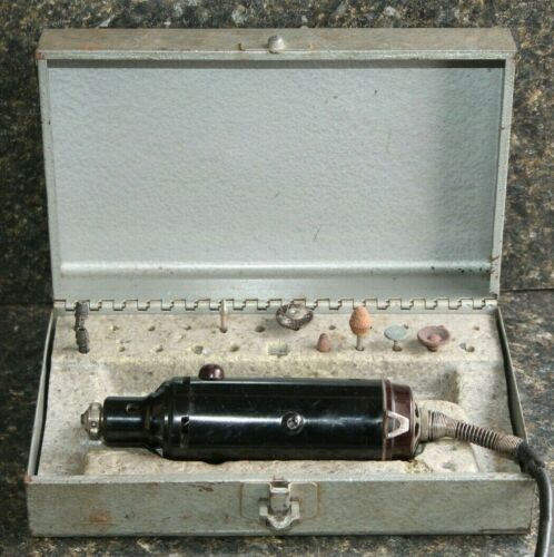 Vintage rotary tool engraver with three chuck sizes and burr bits ...