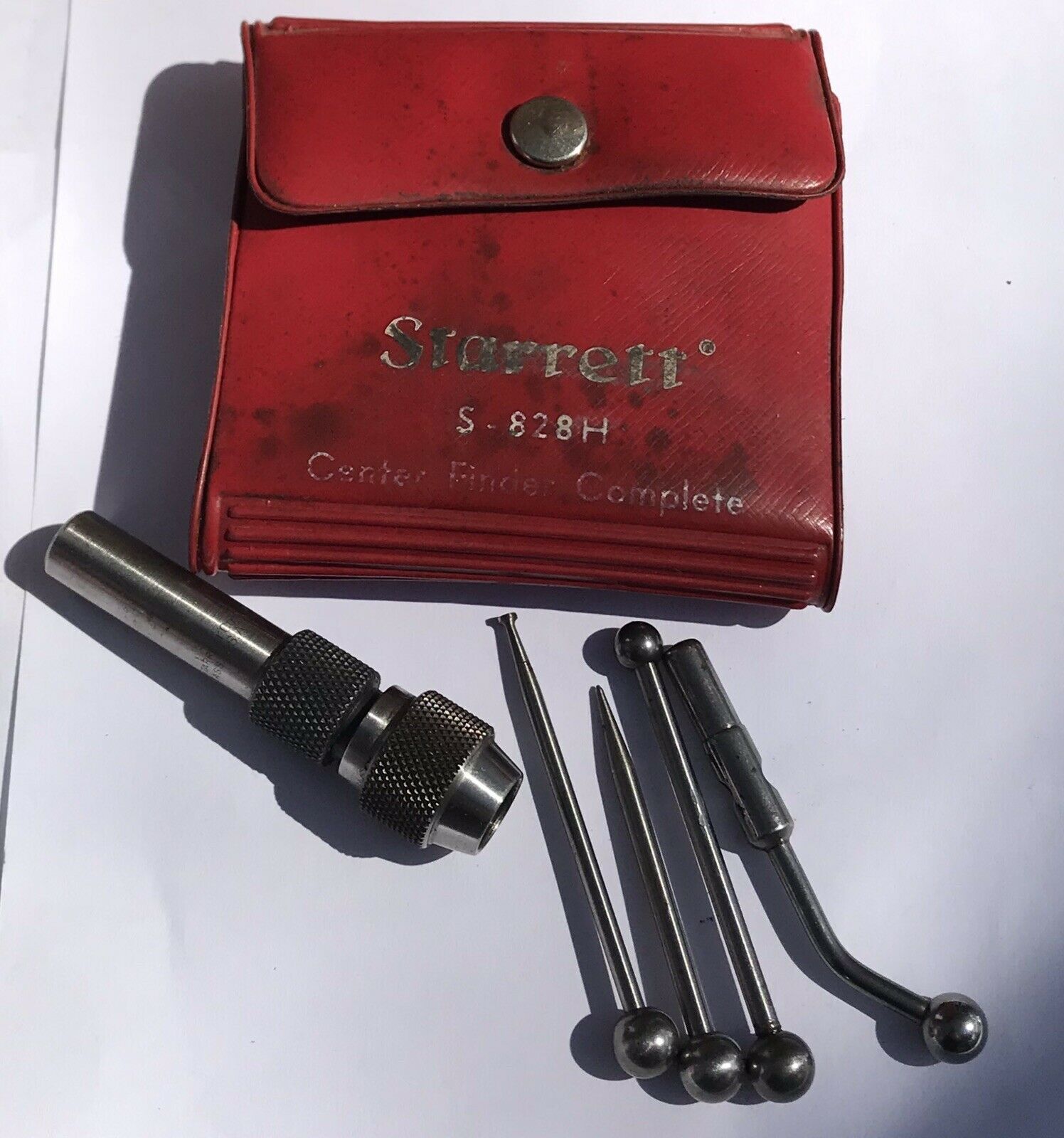 Vtg STARRETT S828HZ Wiggler/Center Finder w/Case & 4 Attachments Machinist Tools -- Antique ...