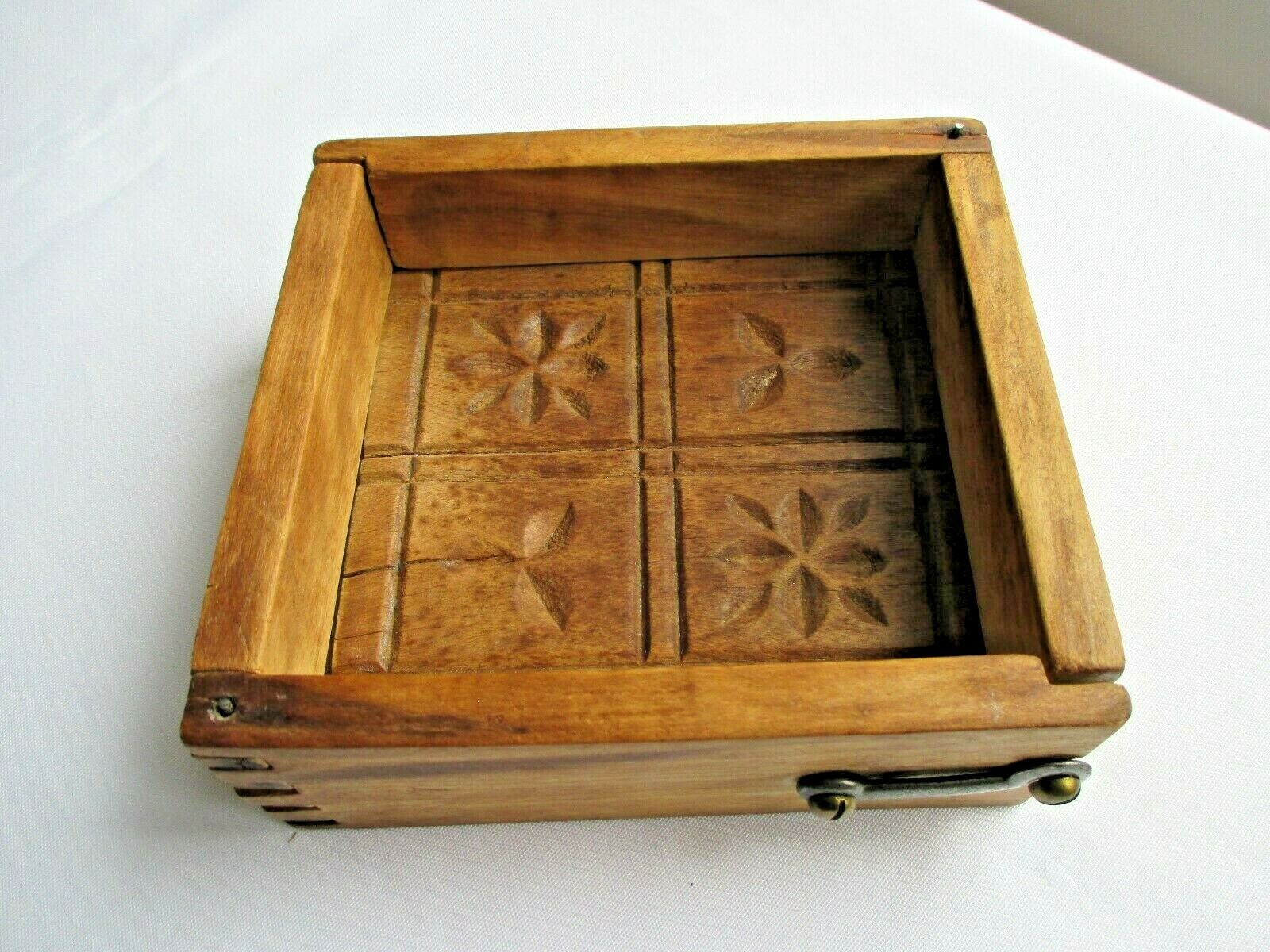 ANTIQUE CARVED WOOD BUTTER PAT STAMP SQUARE POUND SIZE -- Antique Price ...