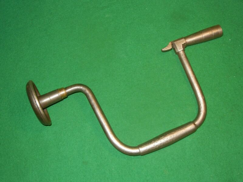 VERY RARE 1800''s Taylor/Wilson all metal 12 in sweep bit brace hand ...