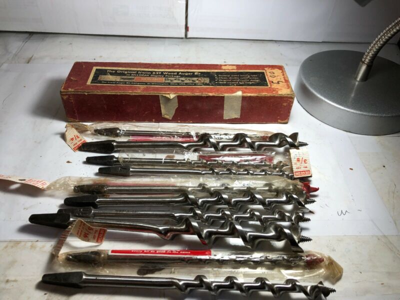 (10) Vintage Irwin 62T Wood Wuger Bits In Original Box -- Antique Price ...