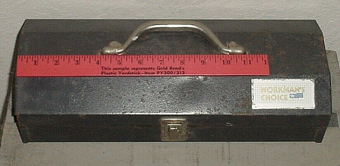 Vintage WORKMAN''S CHOICE METAL TOOL BOX INDUSTRIAL,MAN Cave MADE IN ...