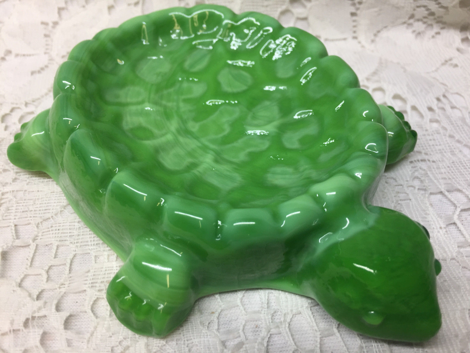 Jadeite Green milk glass Turtle Soap dish figurine sea JADE jadite ...