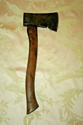 Antique 15" Hatchet Axe w/ Nail Puller Notch & Wood Handle - Made in ...