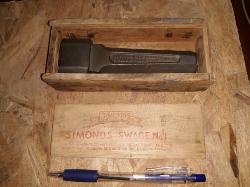 vintage SIMONDS No. 1 Swage Tool in Wood Box Fitchburg Mass for saws ...