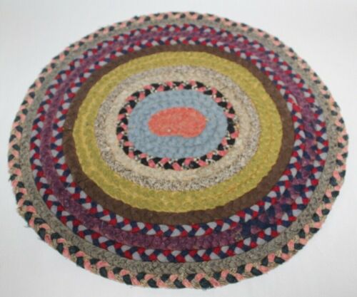 ANTIQUE Primitive BRAIDED MAT Miniature Rug DOLLHOUSE -- Antique Price ...