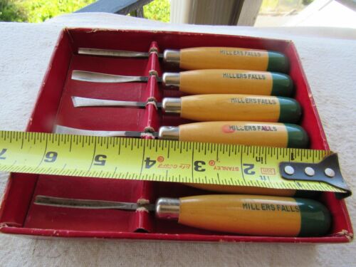 Vintage Millers Falls Carving Tool Set No.106 Wood Carving Chisel Tools ... Vintage Millers Falls Carving Tool Set No.106 Wood Carving Chisel Tools ...