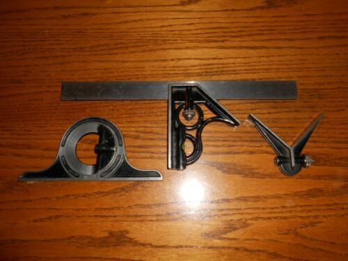 UNION TOOL CO. 12" Machinist Combination Square, Protractor, Center ...