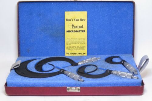 Vintage Central Tool 6pc Micrometer Set in Case -- Antique Price Guide ...