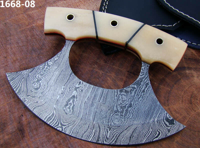 Alistar Superb Beautiful Handmade ULU Axe With Leather Sheath 1668-08 ...