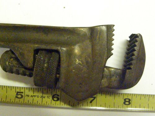 ANTIQUE HAND TOOL-SOLID BRASS Pipe Wrench!! Vintage Very OLD! 8 In ...