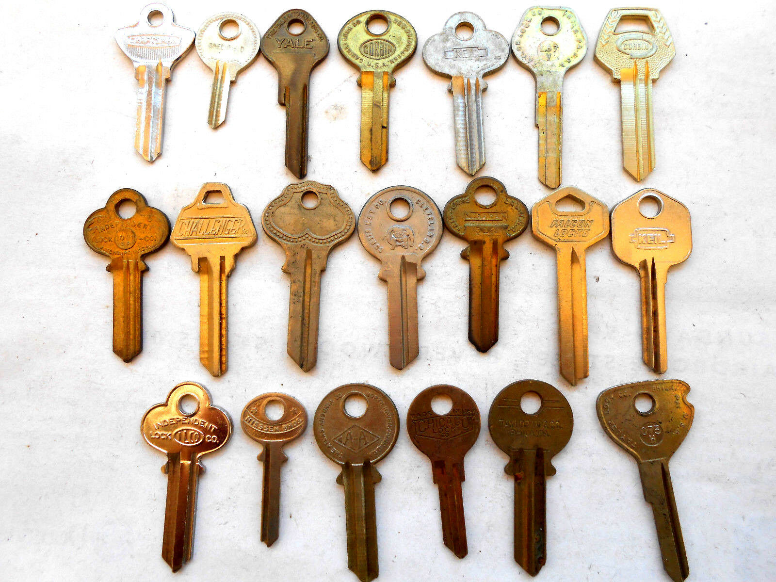 20 ORIGINAL KEIL, CORBIN,ILCO, FORT, ILLINOIS, CRAFTSMAN... KEY BLANKS ...