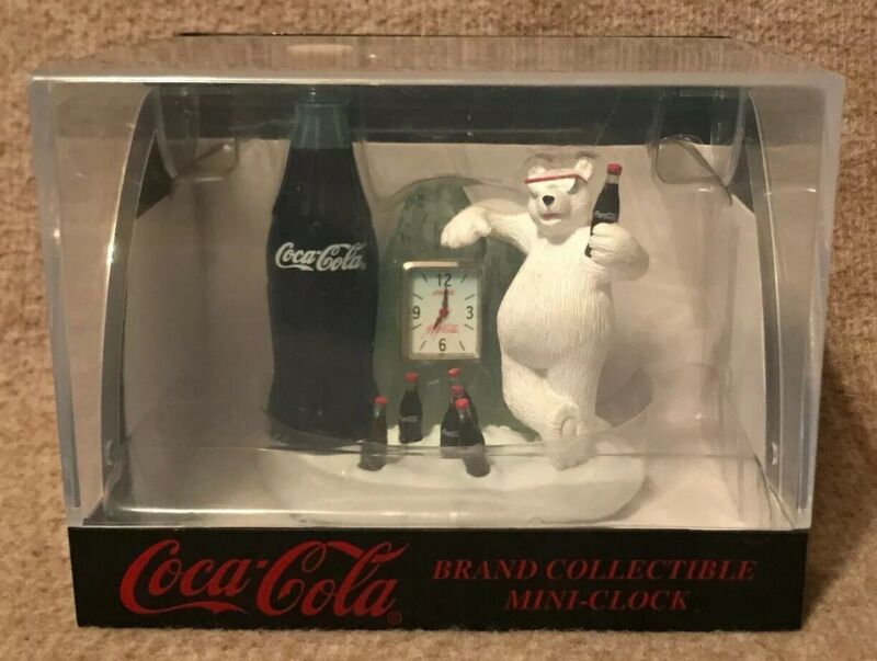 1999 Coca-Cola Polar Bear Brand Collectible Mini-Clock Figure ...