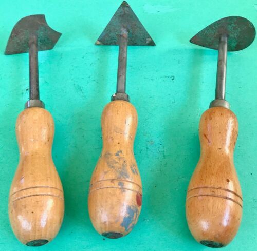 Set of 3 Vintage Wood/Masonry Scrapers Brookstone Made in England ...
