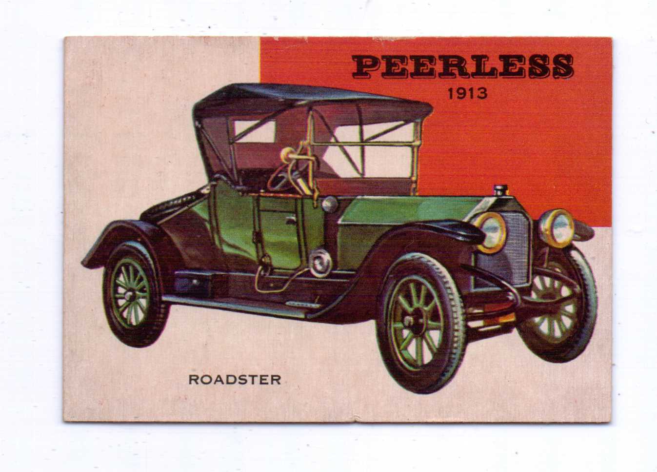 1954 TOPPS WORLD ON WHEELS #76 1913 PEERLESS ROADSTER EXNM -- Antique ...