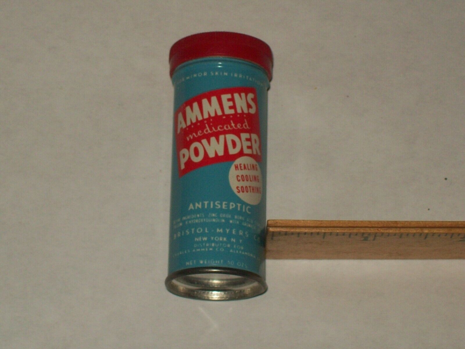 Vintage-AMMENS-Medicated-Powder-Medicine-Advertising-Tin-Contents-Litho ...