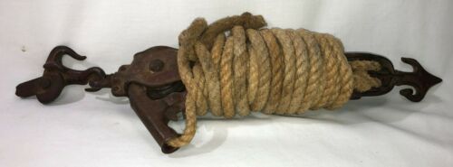 Antique Barn Loft Hoist XX901, Rope Lift Block Tackle -- Antique Price ...