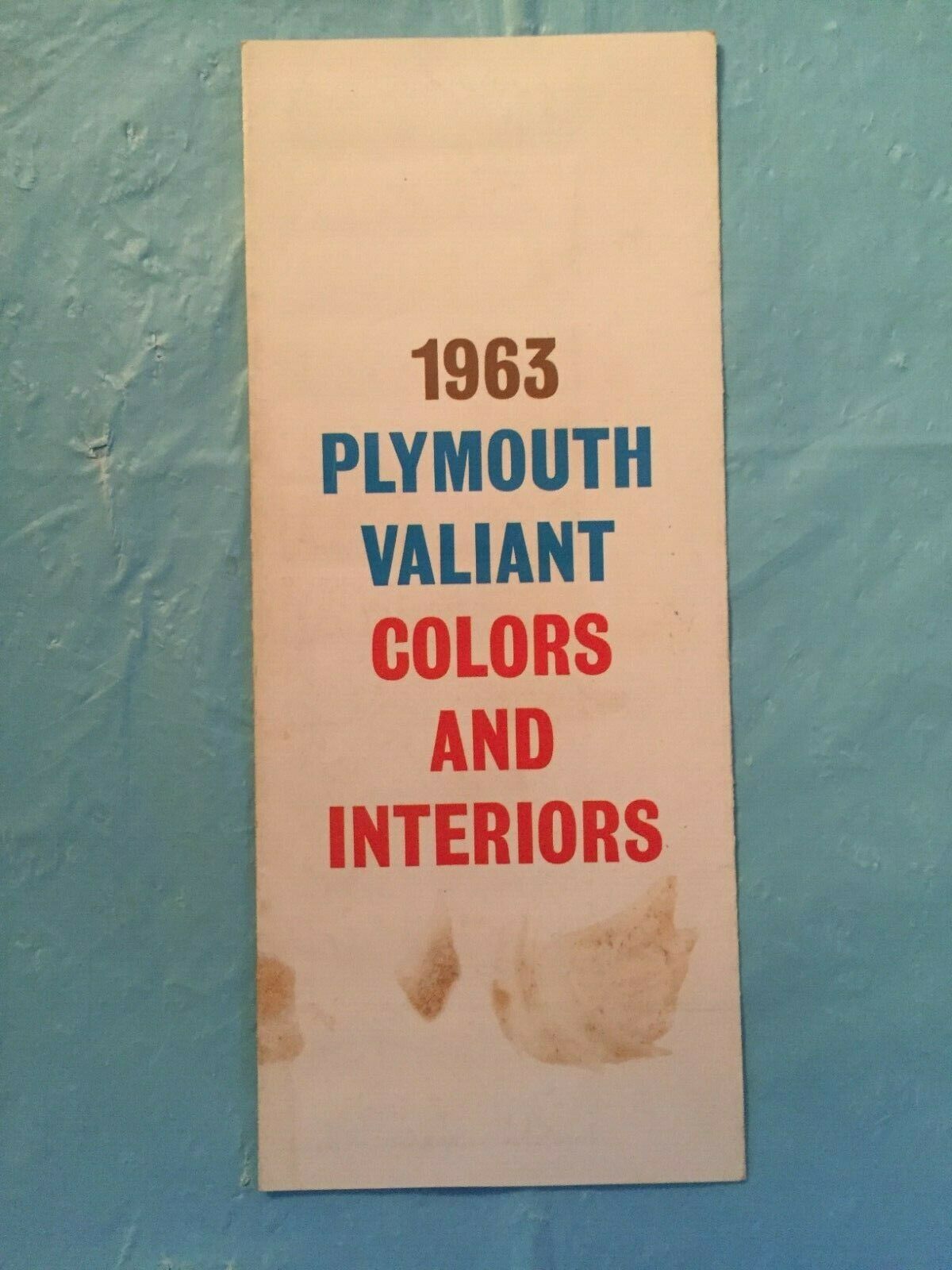 1963 Plymouth "Valiant Colors Paint Chips & Interiors" Dealer Sales ...