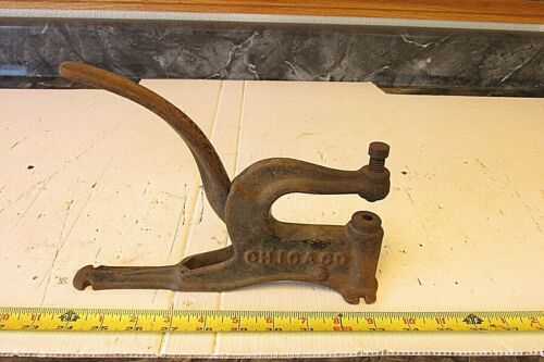 OLD BLACKSMITH SHOP RIVET PUNCH TOOL CHICAGO LEATHER & BRAKE SHOE ...