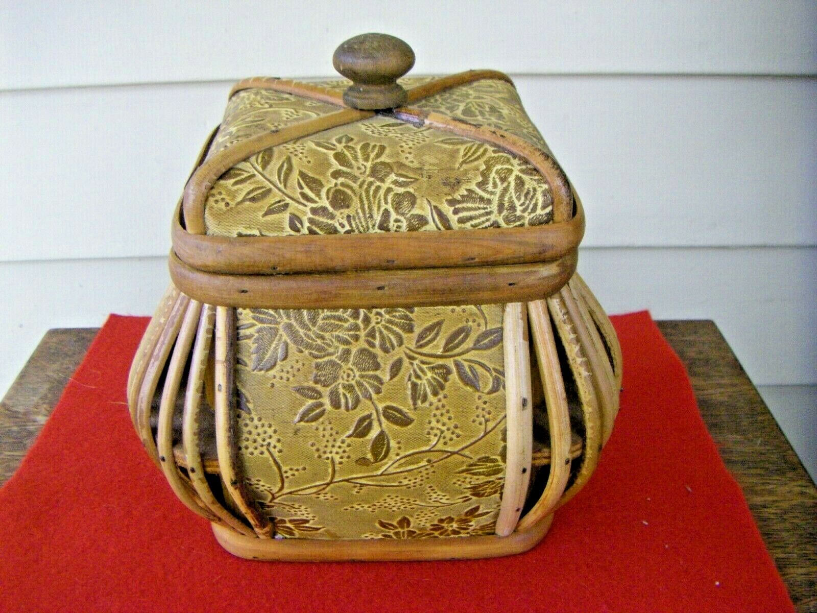 Intricate Attractive Wooden Covered Container Box -- Antique Price ...