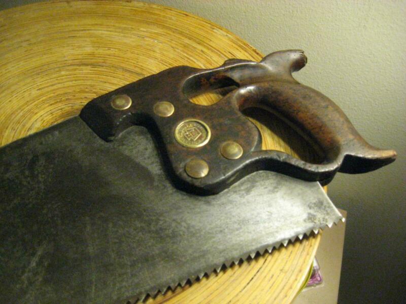 Vintage DISSTON & SONS 28" Rip Saw w Finger Hole Handle -- Antique ...