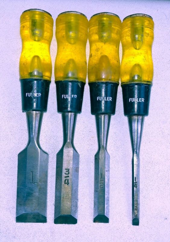 OLD VINTAGE 1960''S FULLER CAST STEEL WOOD CHISEL LOT-ALL CLEAN RUST ...