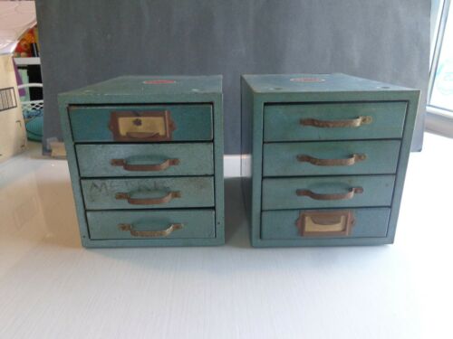 2 Vintage Montgomery Wards Small Metal File Cabinets Industrial Look ...