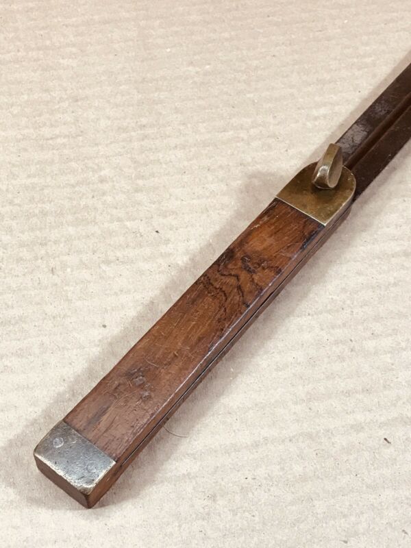 Early Large 12" Rosewood & Brass Bevel Square, T-Bevel-No Makers Mark ...
