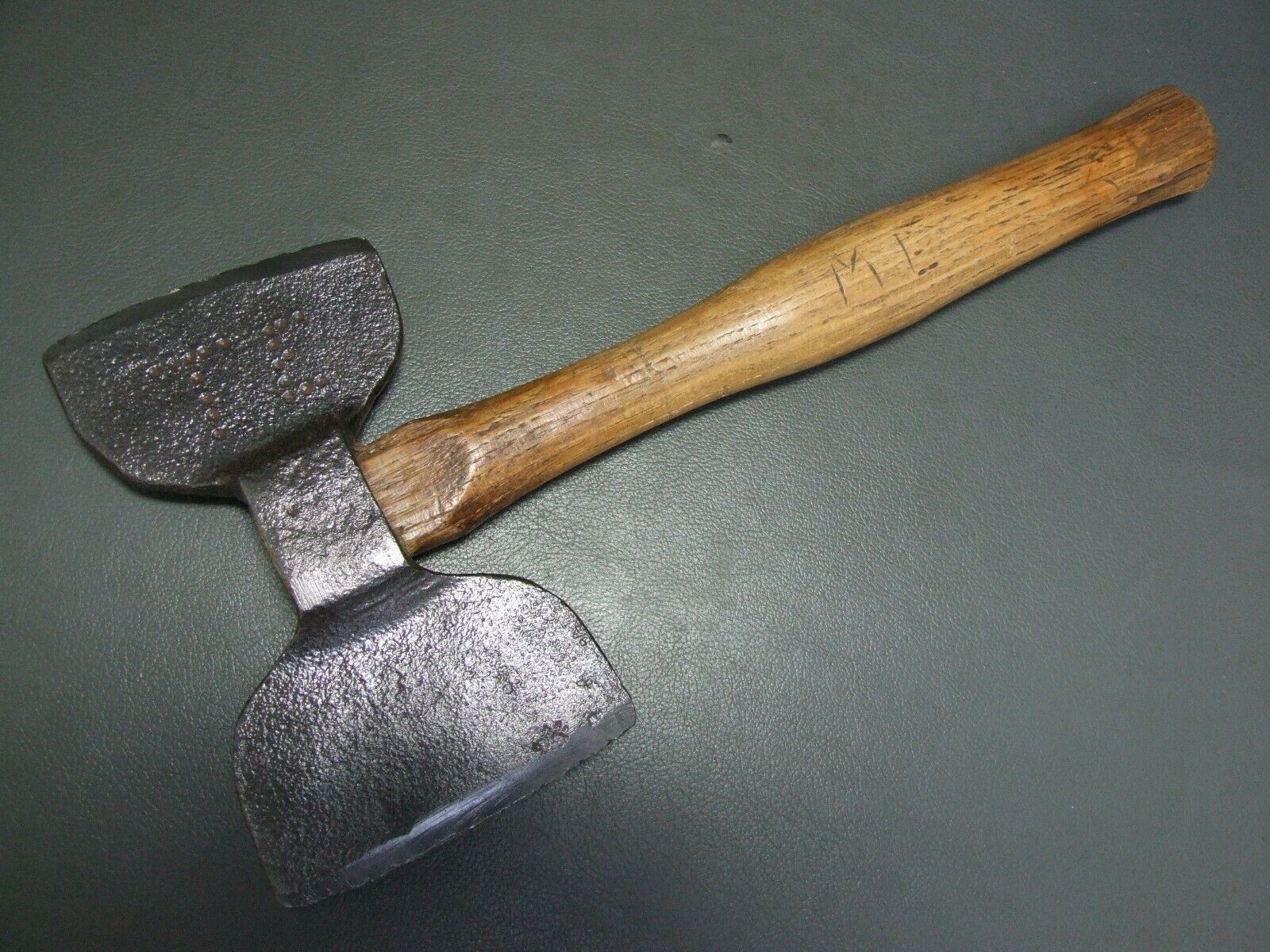 Vintage unusual double bit brick cleaner dressing axe old tool ...
