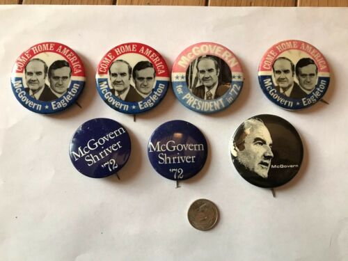 McGovern Eagleton COME HOME AMERICA Jugate Campaign Button and McGovern ...