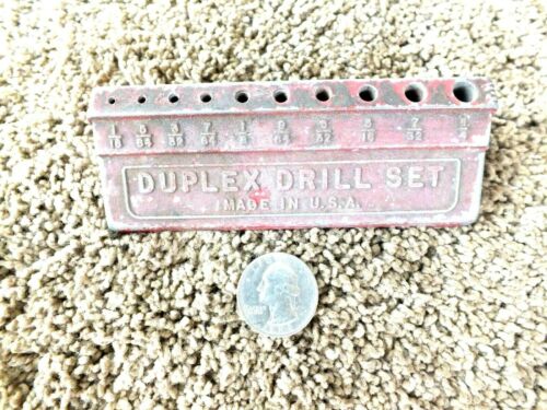 VINTAGE DUPLEX BENCHTOP DRILL BIT HOLDER CAST METAL GOOD CONDITION MADE ...