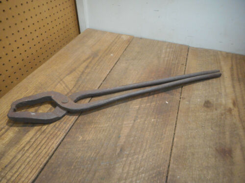 L4381- Antique Large Blacksmith Tongs Axe Making Etc. Anvil Forge ...