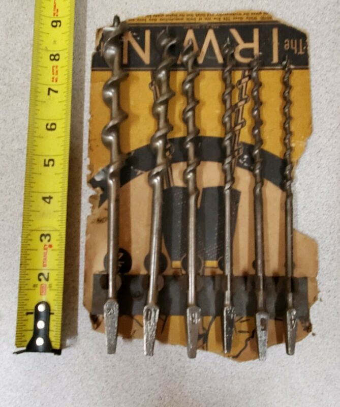 Vintage lot of 6 IRWIN Auger Bits,Old Carpenter Hand Brace Drill Bits ...
