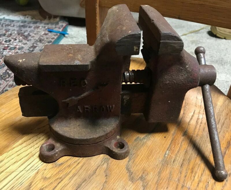 Antique Red Arrow Columbian No 63 1/2 Swivel Bench Vise Pipe Jaws Anvil ...