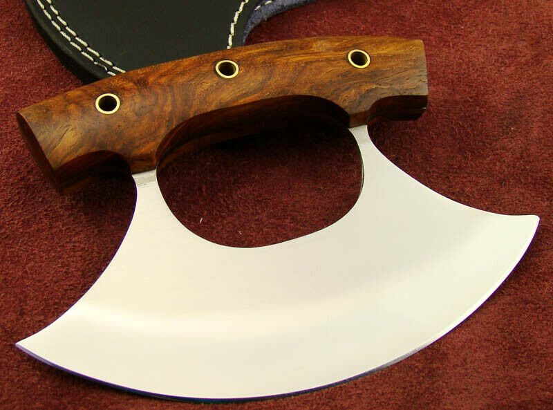 Alistar Beautiful Handmade 440-C Steel ULU Axe With Leather Sheath (117 ...